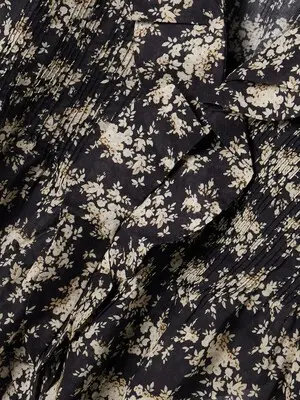 DÔEN Henri Ruffled Pintucked Floral-print Organic Cotton-voile Top - Multi