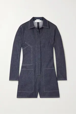 Max Mara Max Mara Cotton-Drill Playsuit Blue