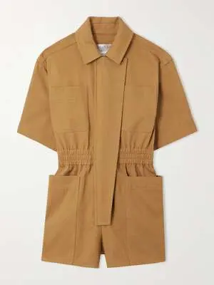 Max Mara Max Mara Cotton-Drill Playsuit Bronze