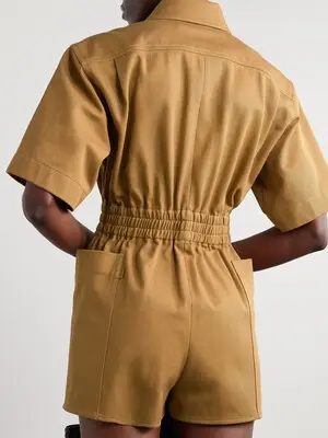 Max Mara Cotton-drill Playsuit - Metallic