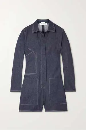 Max Mara Max Mara Cotton-Drill Playsuit Navy
