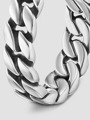 David Yurman Curb Chain Band Ring In Sterling 6mm