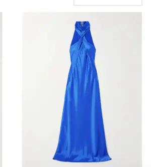 Galvan Portico Satin Halterneck Gown - Blue