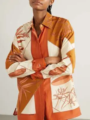 Loewe Printed Cotton And Silk-blend Shirt