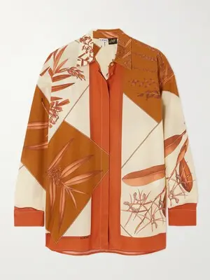 Loewe Printed Cotton And Silk-blend Shirt