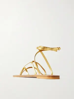 K.JACQUES Metallic Leather Sandals - Gold