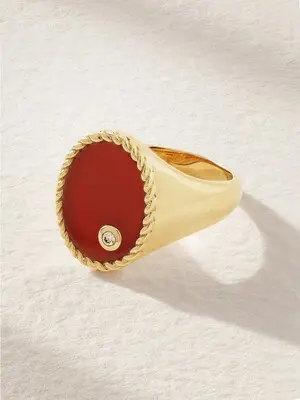 Yvonne Léon 9-karat Agate And Diamond Ring - Gold