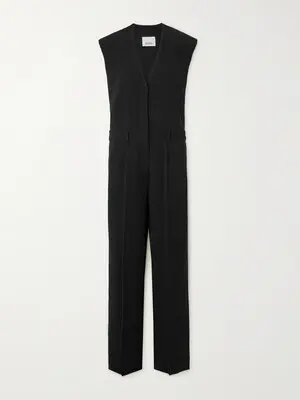 Isabel Marant Pleated Crepe Jumpsuit - Black