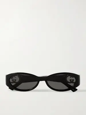 Gucci Oval-Frame Sunglasses - Black | Editorialist