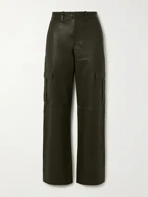 Sprwmn Leather Wide-leg Cargo Trousers