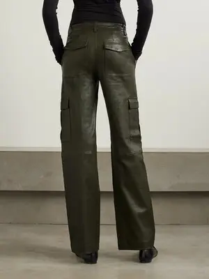 Sprwmn Leather Wide-leg Cargo Trousers