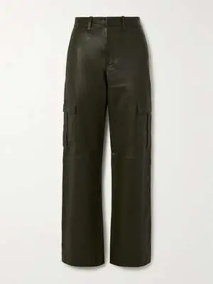 Sprwmn Leather Wide-leg Cargo Trousers