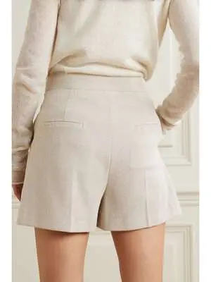 Max Mara Jessica Pleated Cotton Shorts - Beige