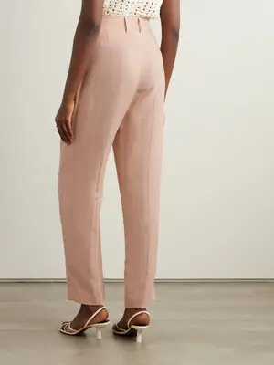BLAZÉ MILANO Fox Pleated Straight-leg Pants - Blush