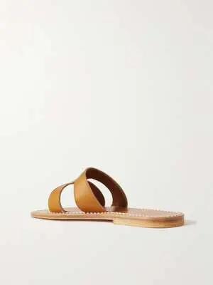 K.JACQUES Menandre Cutout Leather Slides - Tan