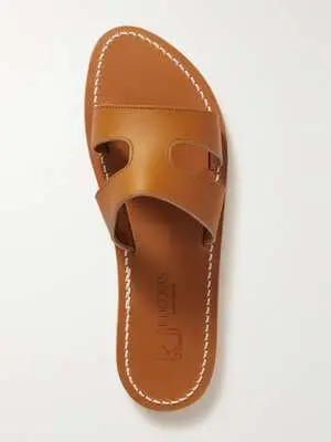 K.JACQUES Menandre Cutout Leather Slides - Tan