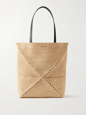Loewe Paula’s Ibiza Puzzle Fold Large Raffia Tote Bag - Brown