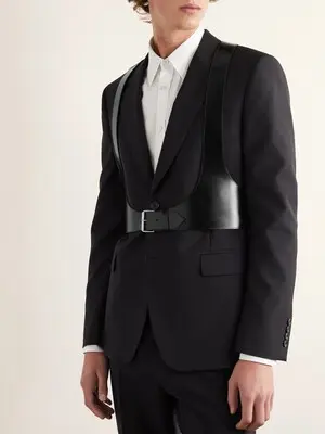 Alexander McQueen Glossed-leather Harness Belt