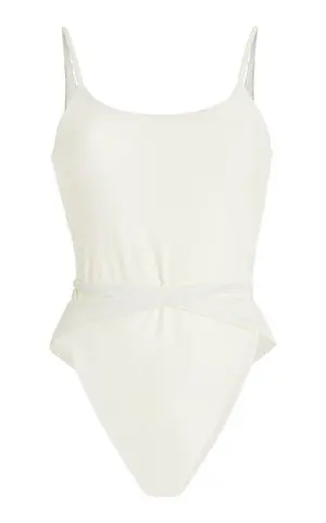 MARE PERPETUA Essential Tie-detailed Open Back One-piece Swimsuit - Ivory