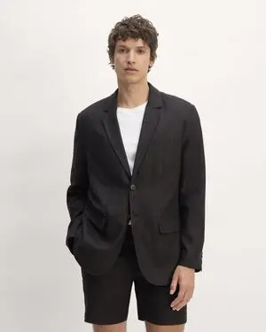 Everlane Linen Tailored Blazer Black
