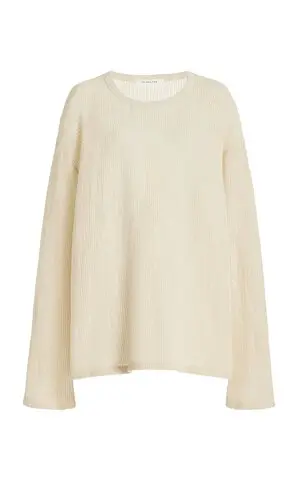 SLVRLAKE Oversized Waffle-knit Cotton Top Xs