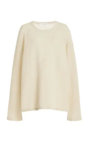 SLVRLAKE Oversized Waffle-knit Cotton Top Xs