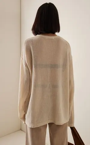 SLVRLAKE Oversized Waffle-knit Cotton Top Xs