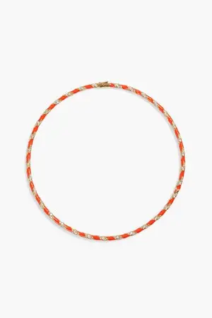 Zimmermann Gold-tone, Crystal And Enamel Choker - Red