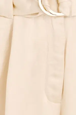 Zimmermann Pleated Shantung Wide-leg Pants - Cream