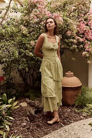 Free People Free People In My Dreams Midi Dress Leaf Green