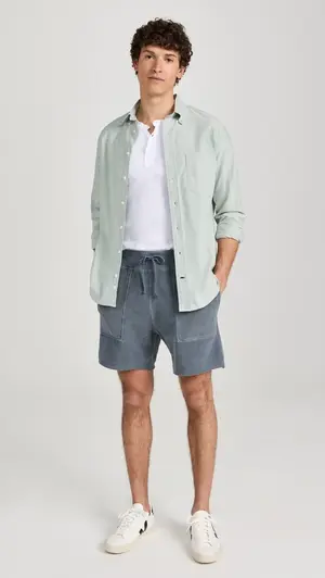 S.k.u. Short Sleeve Pima Henley - White