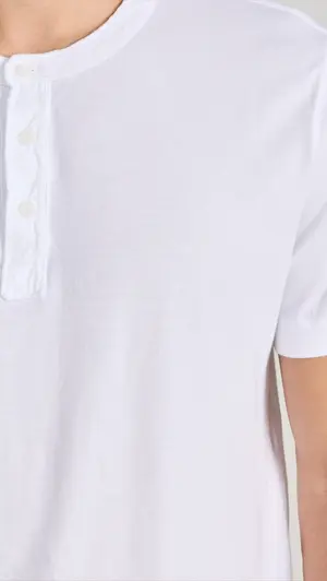 S.k.u. Short Sleeve Pima Henley - White