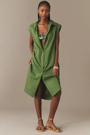 Maeve Lillian Button-front Midi Dress