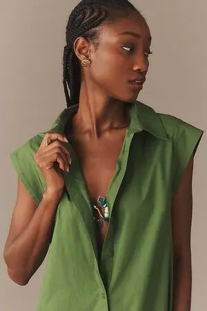 Maeve Lillian Button-front Midi Dress