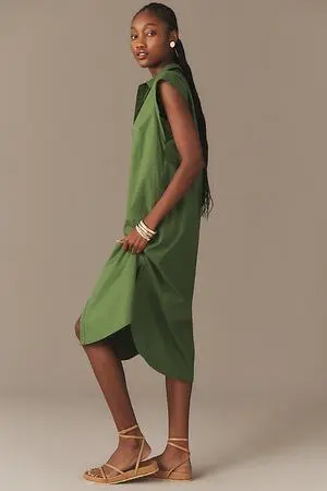 Maeve Lillian Button-front Midi Dress