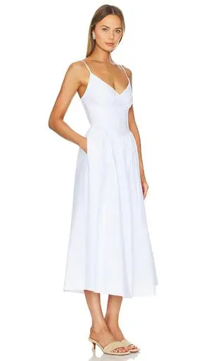 NICHOLAS Becker Princess Waist Midi Dress - White