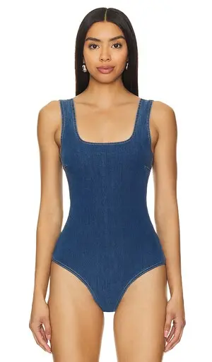 Commando Do It All Denim Squareneck Bodysuit