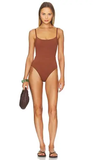 ANEMOS The Square Neck One Piece In Brown