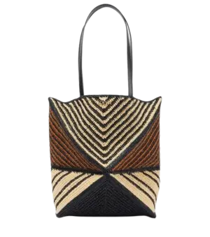 Loewe Paula's Ibiza Puzzle Fold Medium Raffia Tote Bag