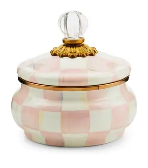 MACKENZIE-CHILDS Rosy Check Squashed Pot - Pink
