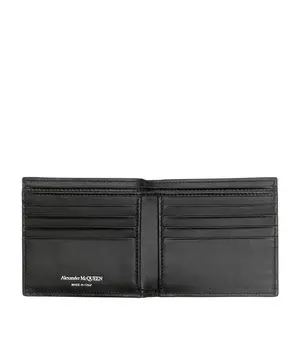 Alexander McQueen Leather Graffiti Logo Bifold Wallet
