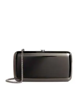 Jeffrey Levinson Finley Mirrored Clutch Bag Silver
