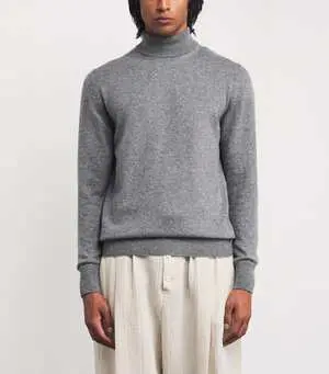 LARDINI Cashmere Rollneck Sweater - Grey