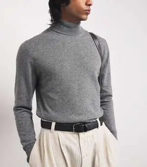 LARDINI Cashmere Rollneck Sweater - Grey