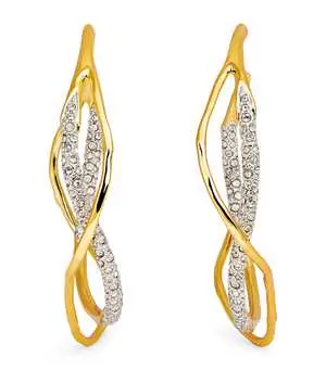 Alexis Bittar Plated Pavé Crystal Intertwined Hoop Earrings - Gold