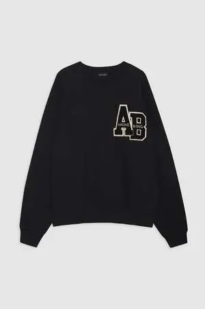 ANINE BING Miles Oversized Sweatshirt Letterman - Black