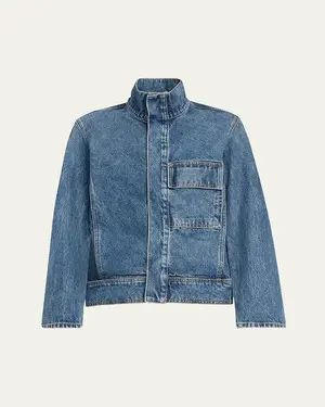 NILI LOTAN Marilou Denim Jacket Ocean Wash