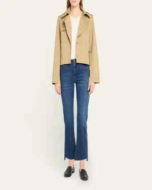 FRAME Short Trench Jacket - Khaki
