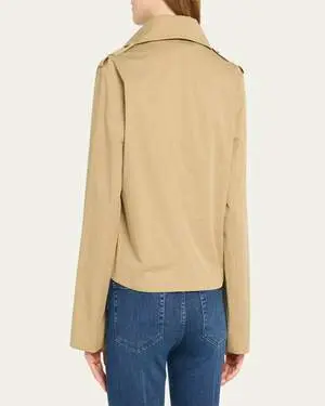 FRAME Short Trench Jacket - Khaki