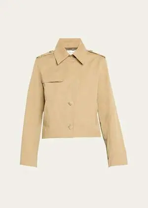 FRAME Short Trench Jacket - Khaki